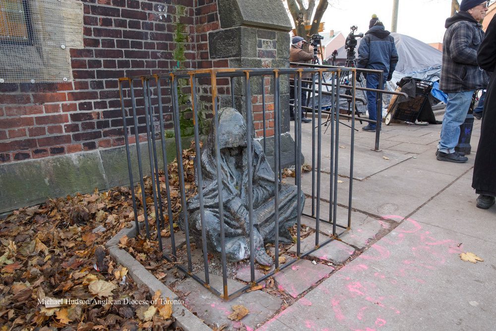 Jesus statue caged to protest criminalization of homelessness - The ...